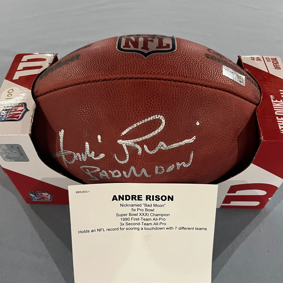 Andre Rison "Bad Moon" Autographed Football – RSR Autographs